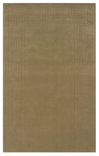 Linon Classic Greek Key Hand Woven Wool 5'x8' Rug in Green, 5' x 8 ...