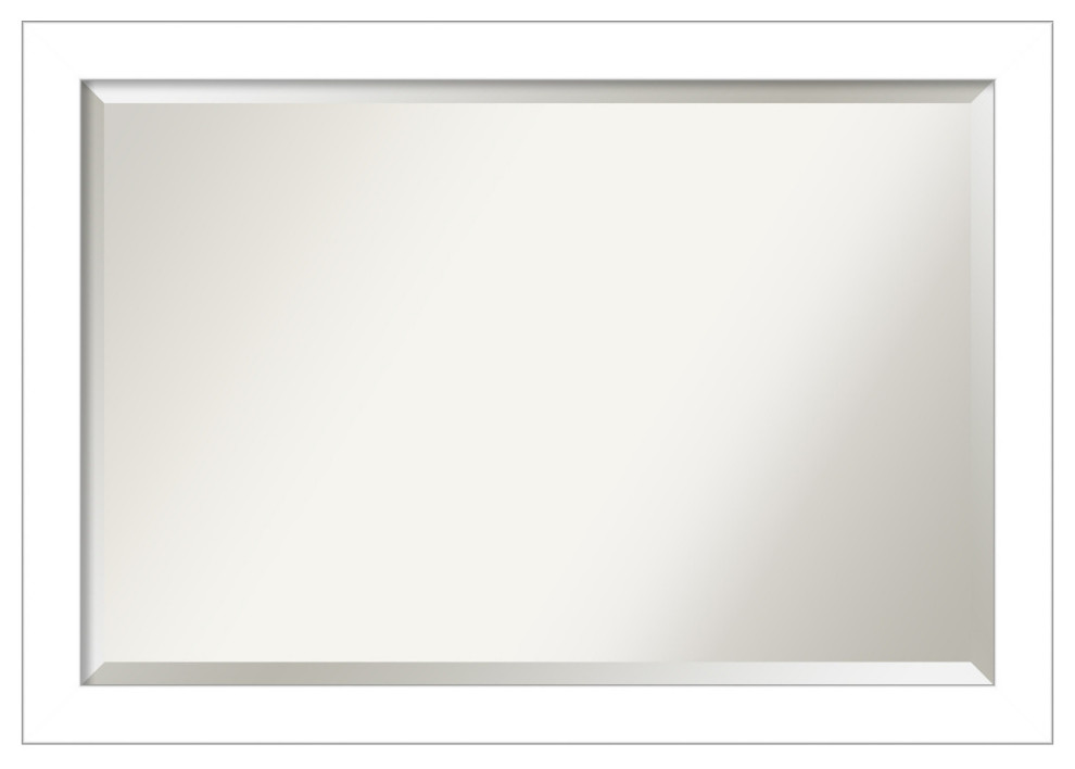 Wedge White Framed Wall Mirror - Transitional - Wall Mirrors - by ...
