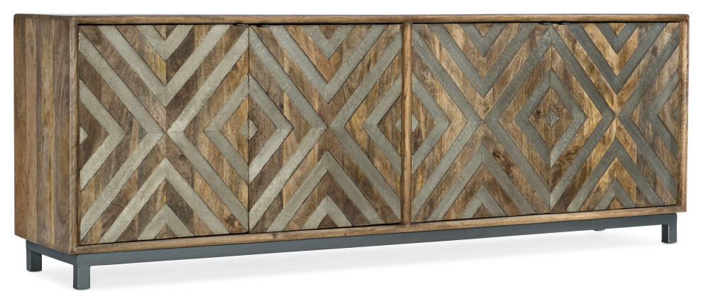 Four-Door Entertainment Console - Industrial - Entertainment Centers ...