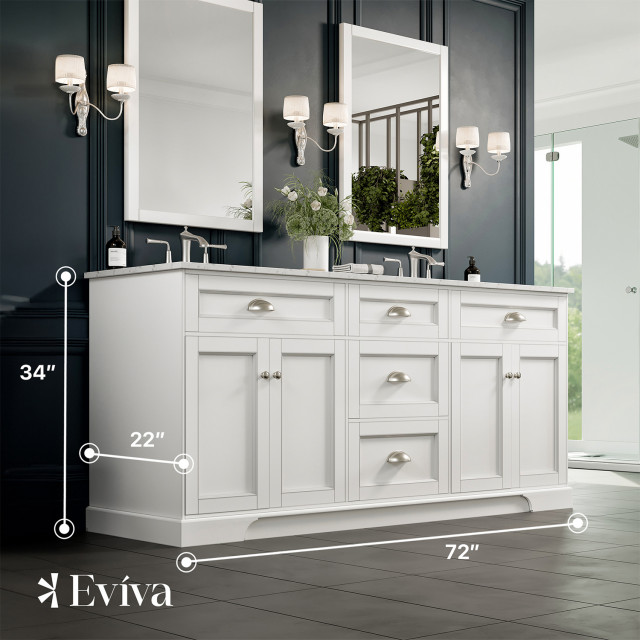 Eviva Epic Transitional White Bathroom Vanity - Transitional - Bathroom ...