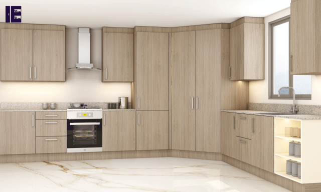 Wooden Shaker Kitchen Set in L-shape Supplied by Inspired Elements ...