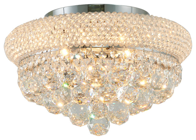Crystal Flush Mount Chandelier - Contemporary - Flush-mount Ceiling ...