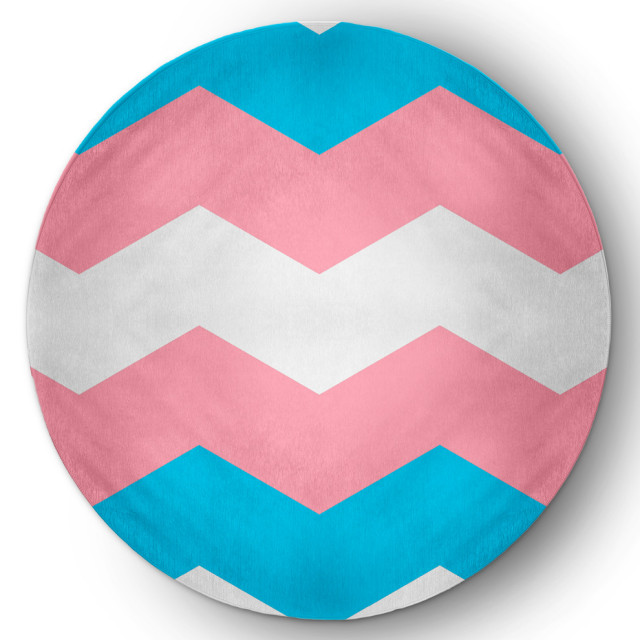 Transgender Chevron Chenille Rug, 5' Round - Contemporary - Area Rugs ...