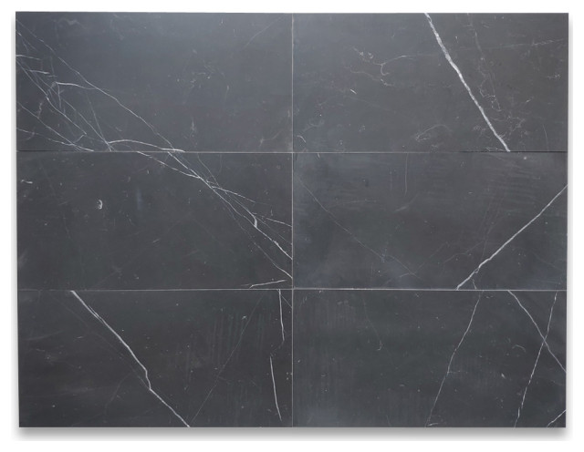 Nero Marquina Black Marble 9x18 Subway Tile Honed, 99 sq.ft., 9 inch|18 ...