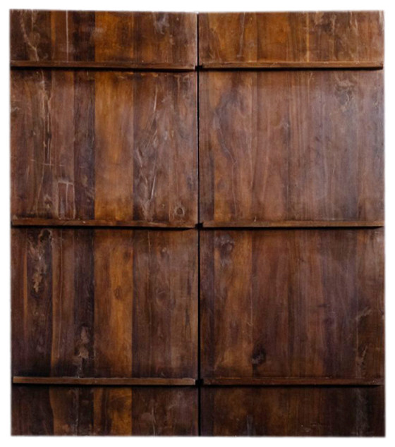 Consigned Vintage Carved Wood Lotus Sliding Barn Door Statement Zen Art ...