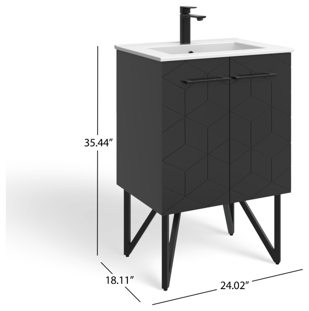 The Forma Bathroom Vanity, 24" - Midcentury - Bathroom Vanities And ...