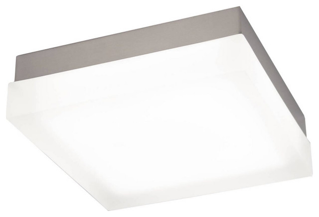 WAC Dice Square LED Soft White Ceiling Light in Brushed Nickel, 9.000 ...