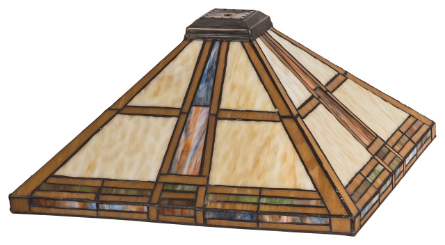 17 Square Prairie Straw Shade - Craftsman - Lamp Shades - by Meyda ...