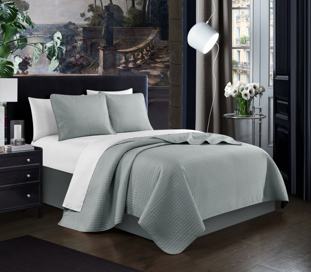Chic Home Atasha Quilt Set Box Stitched Design - Sheet Set Pillow Shams ...