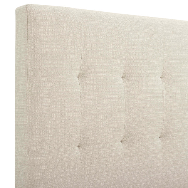 Legends Home Queen Size Beige Tufted Upholstered Platform Bed ...