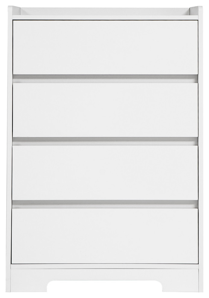 4 Drawers White Modern Storage Cabinet - Transitional - Storage ...