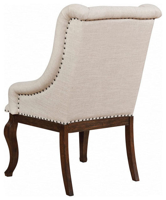 Set of 2 Armchairs with Button Tufting and Nailhead Trim in Java and ...