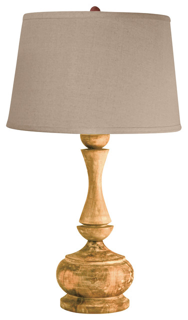 Distressed Acacia Wood Table Lamp - Traditional - Table Lamps - by ...