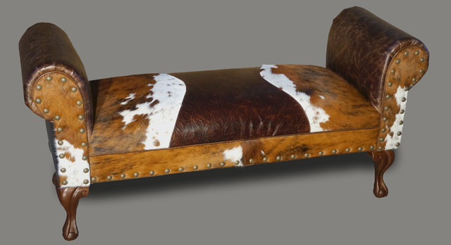 60" Roll Arm Bench With "Triumph" Saddle - Southwestern - Upholstered ...