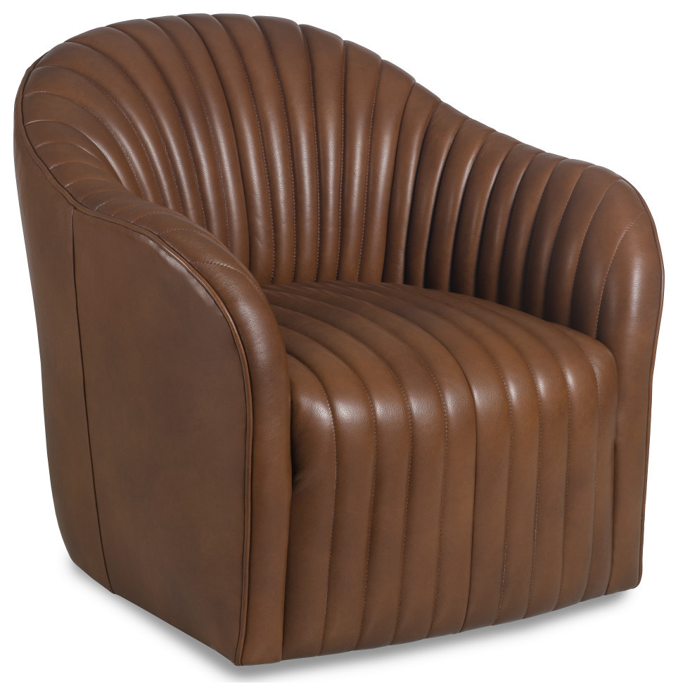 Elias Channel Back Swivel Chair - Contemporary - Armchairs And Accent ...