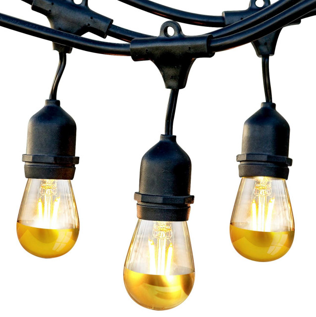Ambience Pro Gold Tip Outdoor Waterproof String Lights 48' Hanging ...