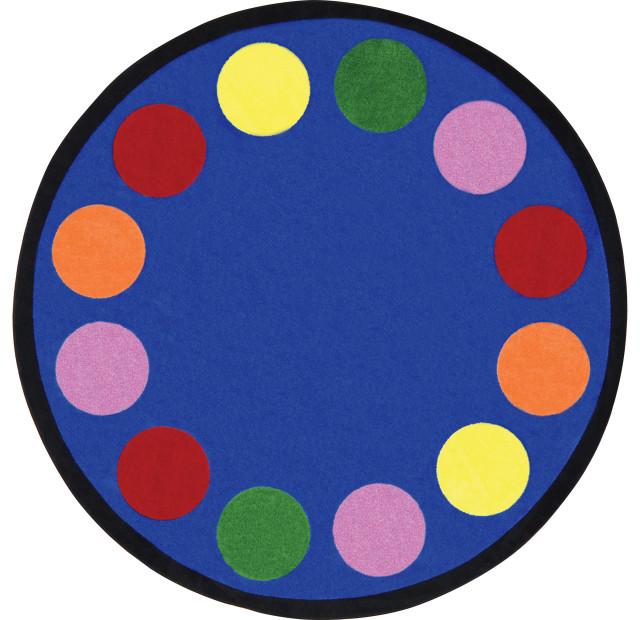 Kid Essentials Rug, Lots of Dots, 7'7" Border Round - Contemporary ...