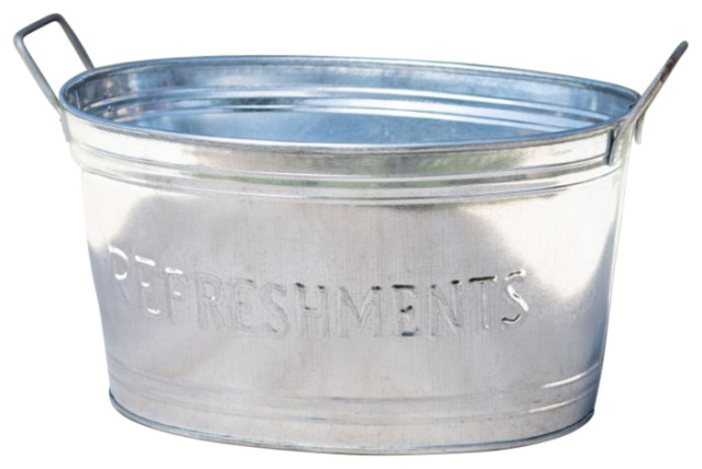 Refreshments Oval Stainles Steel Galvanized Beverage Tub - Serving ...