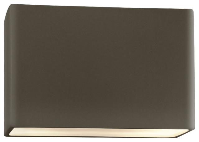 Ambiance Really Big Wide Rectangle Wall Sconce, Open, 16", Pewter Green ...