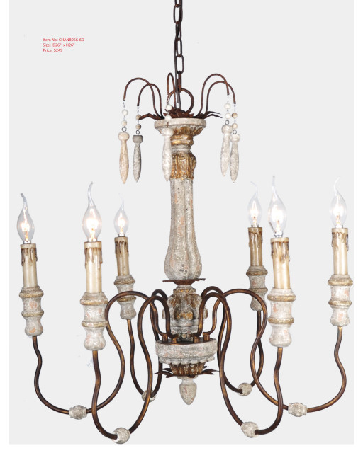 Luca 6-light chandelier - French Country - Chandeliers - by Halen Elton ...