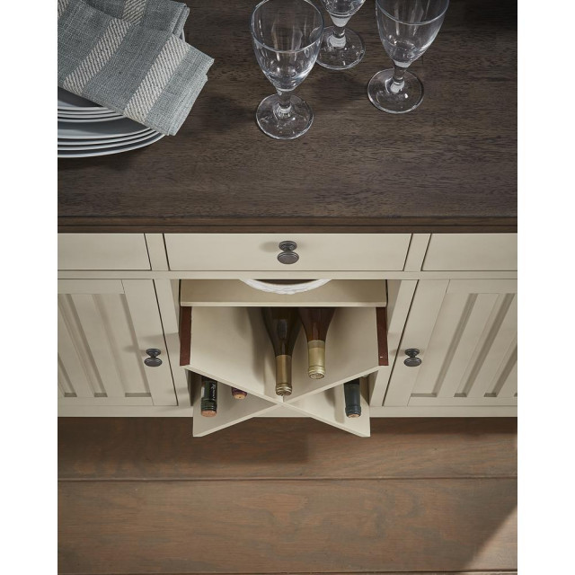 Bremerton Slat Server, Saddledust-Oyster Finish - Transitional ...