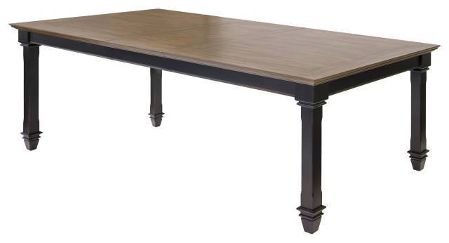 Traditional Wood Kitchen Extension Dining Table, Black - Traditional ...