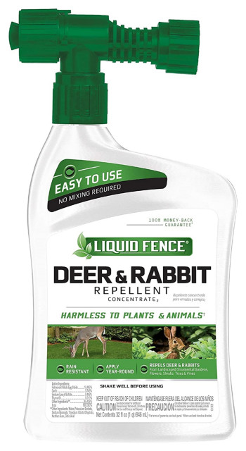 Liquid Fence Deer and Rabbit Repellent, RTU Hose-End Spray, 32 oz ...