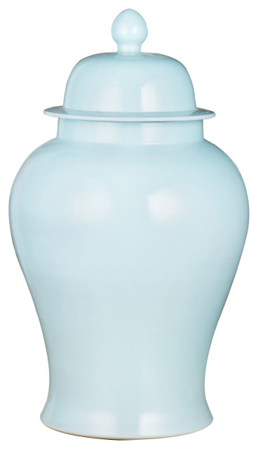 Icy Blue Temple Jar Large - Asian - Decorative Jars And Urns - by ...