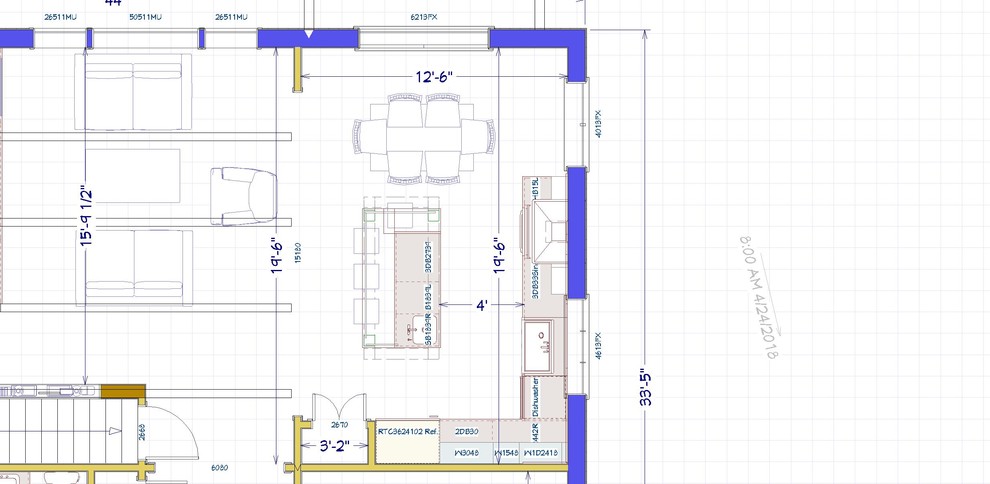 19.5x12.5 L Kitchen w Island layout critique