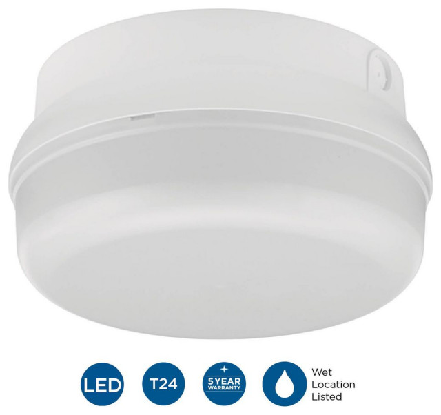 Hard-Nox Collection 1-Light Satin White Polycarbonate Shade Outdoor ...