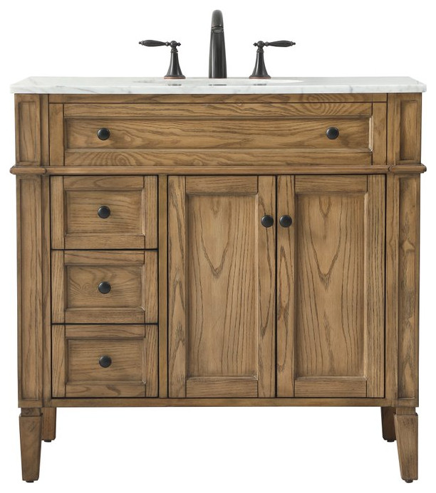 Elegant VF12536DW 36" Single Bathroom Vanity, Driftwood - Transitional ...