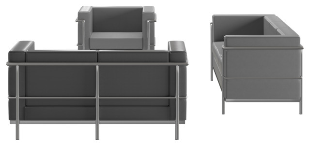 Regal Series Reception Set in Gray LeatherSoft - Modern - Living Room ...