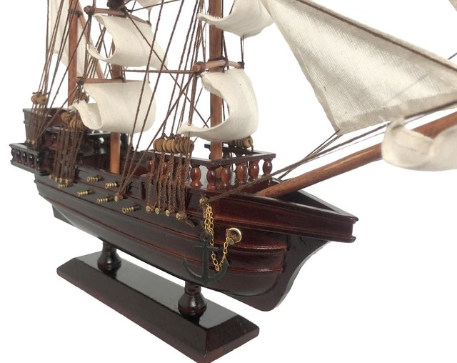 Wooden John Halsey's Charles White Sails Pirate Ship Model 20'' - Ship ...
