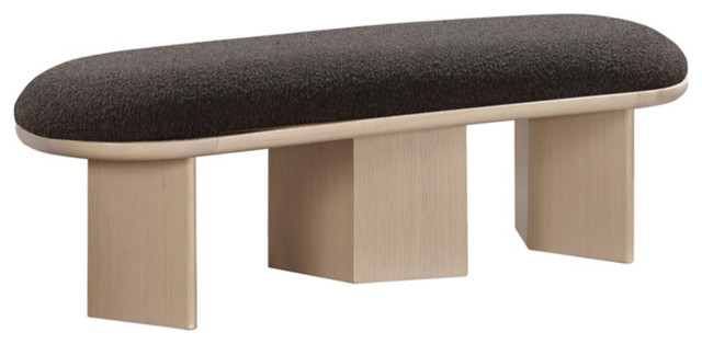 Wilshire Boucle Fabric Upholstered Bench - Transitional - Upholstered ...