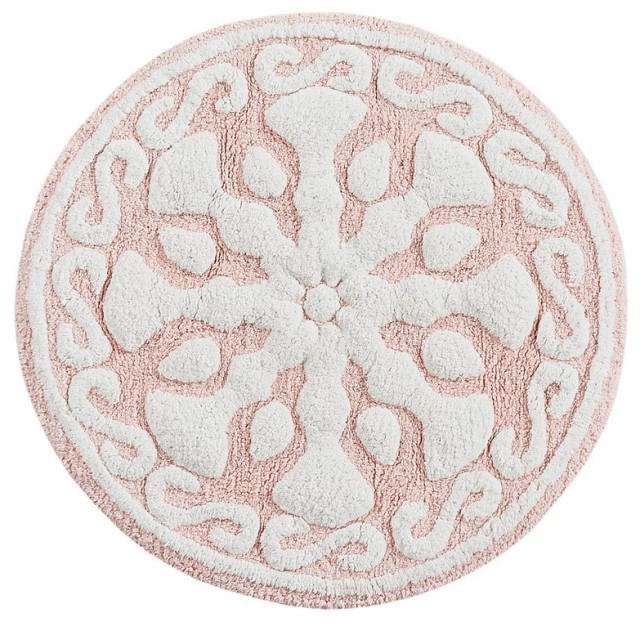 Madison Park Modern Bohemian Medallion Cotton Tufted Bath Rugs, Round ...