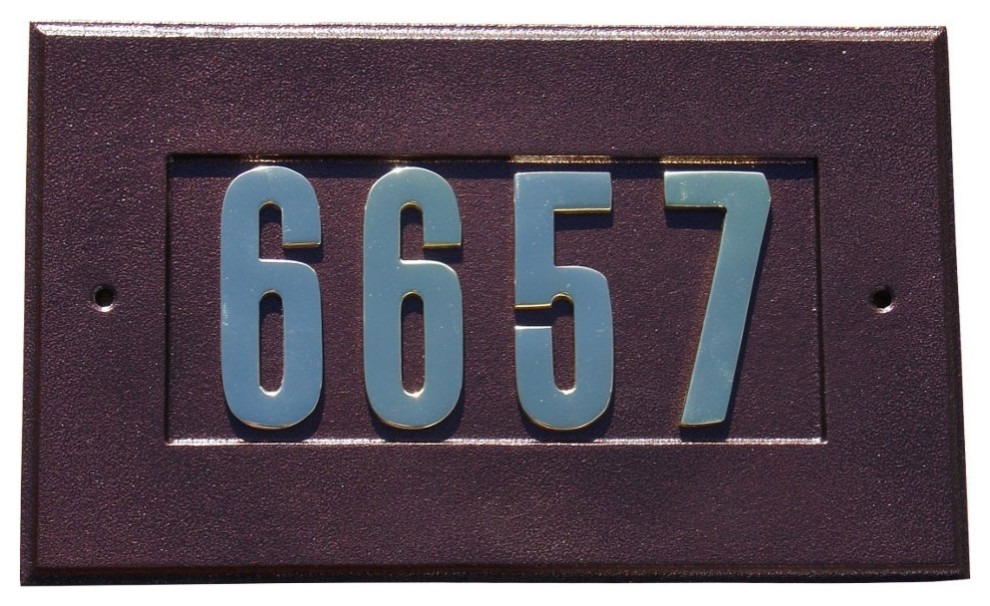 Address Plate With 3" Gold Brass Numbers, Numbers Included, Antique ...