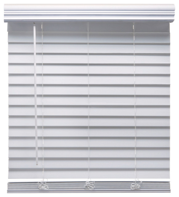 Linen Avenue Cordless Faux Wood Blind, Partial Inside Mount - Venetian ...