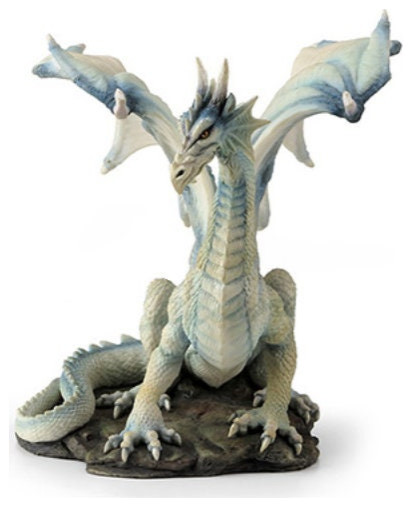Elder Draconis White Dragon Statue Sculpture - Contemporary ...