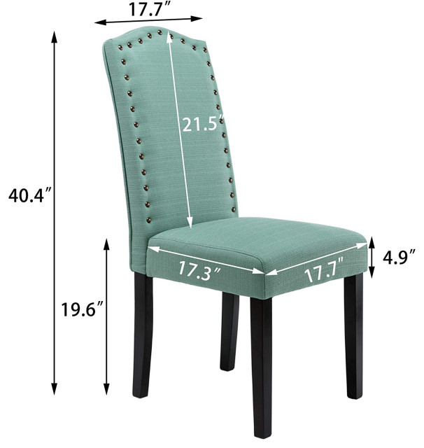 High Back Fabric Upholstered Dining Room Chairs - Midcentury - Dining ...