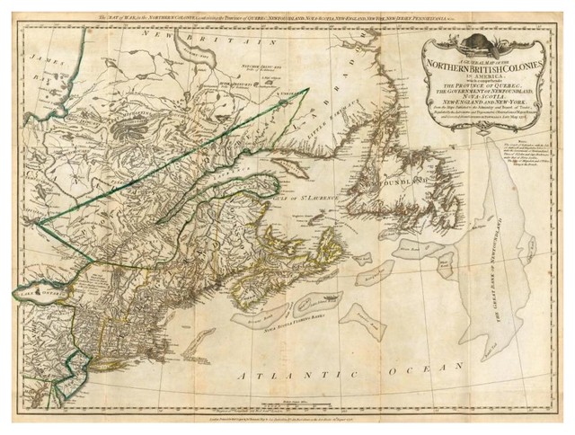 "Map of the Northern British Colonies in America, 1776" Paper Art, 24 ...
