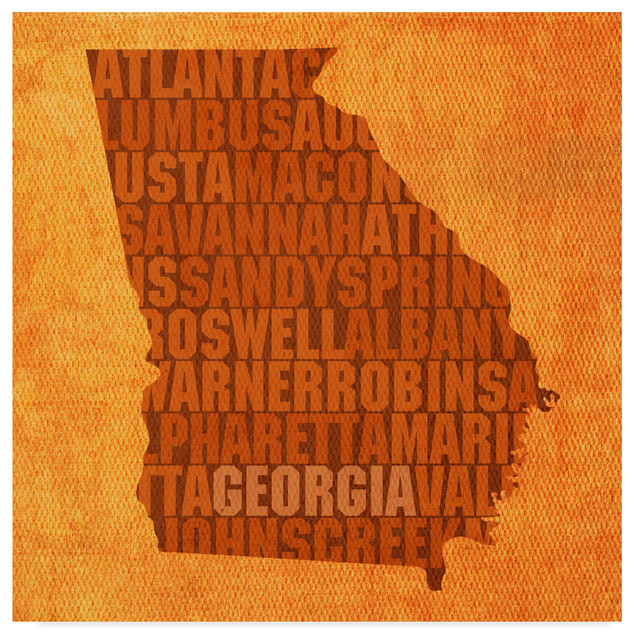 Red Atlas Designs 'Georgia State Words' Canvas Art, 35"x35 ...