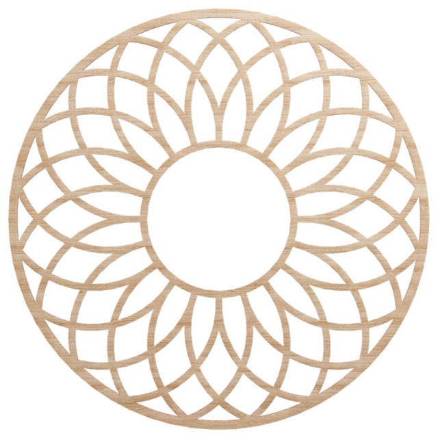 5 5/8"ID Augustus Fretwork Ceiling Medallion, Hickory, 16"OD, 1/4"T, 40 ...