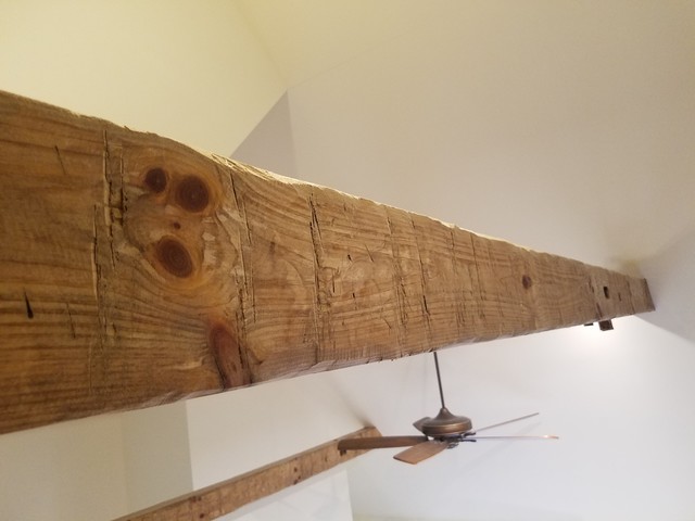 Aged and distressed log beams - New York | Houzz UK