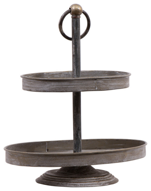 Decorative Metal 2-Tier Tray - Farmhouse - Serving Trays - by Olive ...