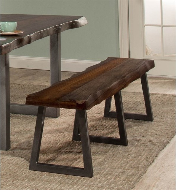Hillsdale Furniture Emerson Gray Sheesham Bench - Rustic - Dining ...