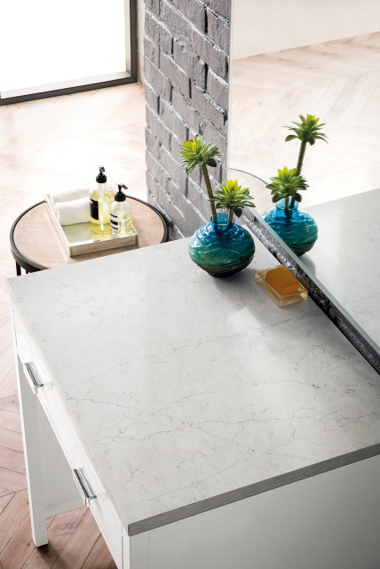 30" Free-standing Countertop Unit, White Eternal Jasmine Pearl Quartz ...