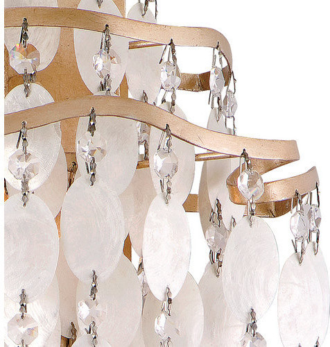 Dolce 4 Light Semi-Flush Mount, Champagne Leaf Finish, Capiz Shell ...