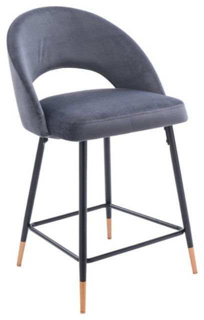 Velvet Bar Stool - Midcentury - Bar Stools And Counter Stools - by AFB ...