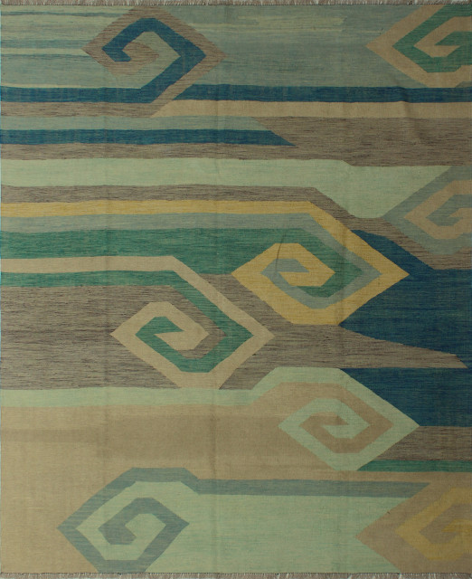 Winchester Kilim Gerardo Grey Rug, 7'10 x 9'5 - Contemporary - Area ...