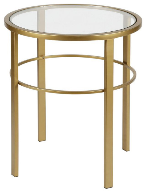 Gaia 20'' Wide Round Side Table in Brass - Contemporary - Accent Chests ...